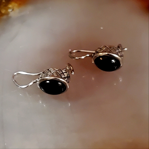 Jewelry | Vintage Sterling Silver Onyx Earrings | Poshmark